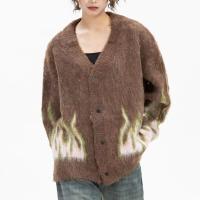 China Computer Knitted Winter Flame Jacquard V-neck Men's Sweater for Casual Comfortability for sale