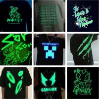 China Custom Logo Hip Hop Style UV Reflective Fluorescence T-shirt Printing for Plus Size Men for sale