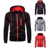 China Men's Casual Zipper Jacket Pullover Sweatshirt in Cotton Fabric for Customization for sale