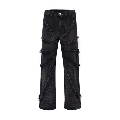 China Bagi Men's Denim Jeans in XMAMLON RTS with Zip Placket Fly Opening and Damage Blue for sale