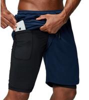 China Chemical Fiber Blending Men's Elastic Waist Shorts for Quick Dry and Custom Print for sale