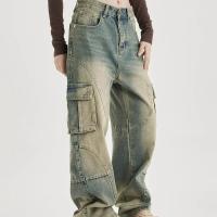 China Men's Denim Jeans Cargo Pants Regular Fit Mid Waist Cargo Trousers for Bulk Sale for sale