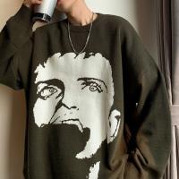 China Standard Wool Autumn Pullover Men's Sweater Custom Jacquard Cartoon Pattern Knitted for sale