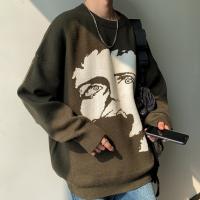 China Standard Wool Autumn Pullover Men's Sweater Custom Jacquard Cartoon Pattern Knitted for sale