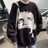 China Standard Wool Autumn Pullover Men's Sweater Custom Jacquard Cartoon Pattern Knitted for sale