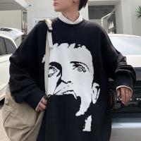China Standard Wool Autumn Pullover Men's Sweater Custom Jacquard Cartoon Pattern Knitted for sale