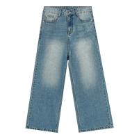 China woven Polyester/Cotton Men's Straight Blue Jeans with Digital printing for sale