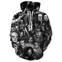 China 2023 Autumn/Winter Men's Hooded Hoodie with 3D Halloween Print in Polyester/Cotton Blend for sale