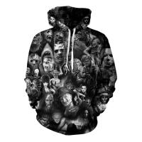 China 2023 Autumn/Winter Men's Hooded Hoodie with 3D Halloween Print in Polyester/Cotton Blend for sale