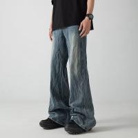 China Boot-cut Flare Loose Sweat Men's Denim Jeans Pants Trousers For Men for sale
