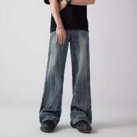China Boot-cut Flare Loose Sweat Men's Denim Jeans Pants Trousers For Men for sale
