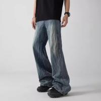 China Boot-cut Flare Loose Sweat Men's Denim Jeans Pants Trousers For Men for sale