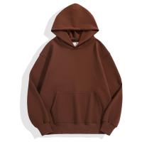 China Winter Plain Hoodies Men's Hoodie Thick Tight Fleece Drop Shoulder Hoodie Cotton XS-4XL 480g for sale