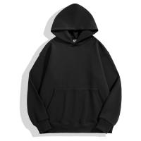 China Winter Plain Hoodies Men's Hoodie Thick Tight Fleece Drop Shoulder Hoodie Cotton XS-4XL 480g for sale