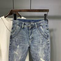 China WASHED Designer Men's Pants Jeans Slim Trousers For Men Cropped In-Stock Items for sale