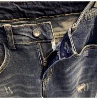 China Mid Waist XMAMLON Men's Hip Hop Streetwear Skinny Ripped Damage Jeans Pants Trousers for sale