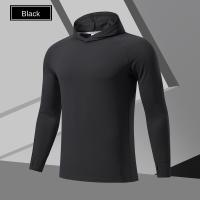 China 100% Polyester Printed Digital Printing Black Hoodie Men's Cropped Hoodie Sweatsuits for sale