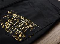 China Winter Logo Pattern Digital Printing Mens Jeans Night Club Black White Designer Jeans Men for sale