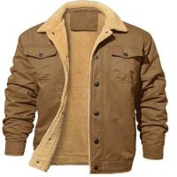 China NO Seamless Fusing Men's Winter Coat with Cotton Fleece Cargo and Print Pattern for sale