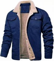 China NO Seamless Fusing Men's Winter Coat with Cotton Fleece Cargo and Print Pattern for sale