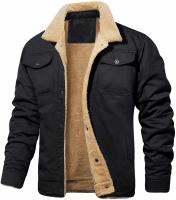 China NO Seamless Fusing Men's Winter Coat with Cotton Fleece Cargo and Print Pattern for sale