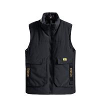 China Men's Thickened Cotton Vest with Jacquard Pattern Regular Length No Hooded Winter 2024 for sale