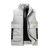 China Men's Thickened Cotton Vest with Jacquard Pattern Regular Length No Hooded Winter 2024 for sale