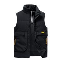 China Men's Thickened Cotton Vest with Jacquard Pattern Regular Length No Hooded Winter 2024 for sale