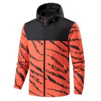 China Plus Size Men's Hooded Trench Coat with Windproof Protection and 3D Print Decoration for sale