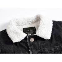 China Men's Velvet Hoodie Denim Coat Winter Plus Size Black Slim Fit Thick Lambskin Wool Jacket for sale