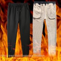 China Casual Style Drawstring Waist Winter Thick Sherpa Fleece Joggers for Men's Sweatpants for sale