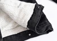 China Men's Velvet Hoodie Denim Coat Winter Plus Size Black Slim Fit Thick Lambskin Wool Jacket for sale