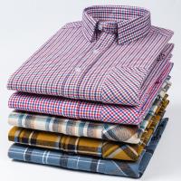 China Plus Size Business Shirts in 100% Cotton with Brushed Plaid Collar and Long Sleeves for sale