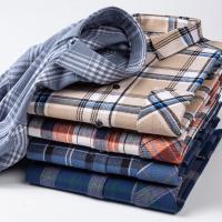 China Plus Size Business Shirts in 100% Cotton with Brushed Plaid Collar and Long Sleeves for sale