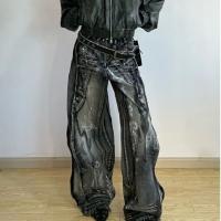China Polyester/Cotton Washed Y2K Oversize Wave Design Tie Dye Cargo Pants for Men and Women for sale