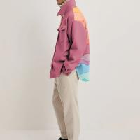 China Men's Casual Long Sleeve Coat with Colorful Geometric Pattern and Woven Weaving Method for sale