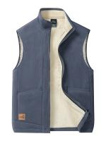 China Large Size Men's Casual All-Match Trend Coat Vest with Fleece Lining and Stand Collar for sale
