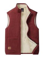 China Large Size Men's Casual All-Match Trend Coat Vest with Fleece Lining and Stand Collar for sale