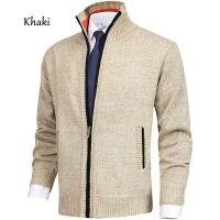 China Spring Season Lapel Collar Men's Knit Coat Sweater Large Size Fashion Cardigan Zipper for sale