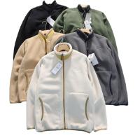 China Embroidered polar fleece Unisex thickened warm stand collar men's jacket coat knitted for sale