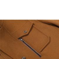 China Double-layer Collar Men's Woolen Coat with Woven Woolen Fabric and Vintage Decoration for sale