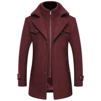 China NO Needle Detection Fashion City 24-35Years old Men's Plus Size Double Collar Woolen Coat for sale