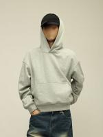 China Men's Fleece Hoodie Cotton Heavy Weight Cropped Shoulder Boxy Tracksuits Hoodies For Men for sale
