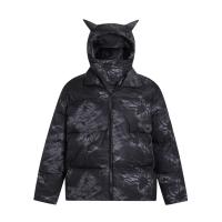 China Devil Horn Masked Black Hooded Men's Down Coat Winter Blazer Bomber Jacket Bubble Snow Windbreaker For Men for sale