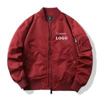 China Fashionable Zipper Placket Men's MA1 Flight Bomber Jacket with Custom Embroidery for sale
