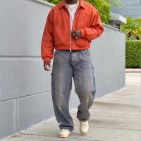 China Cropped Boxy Jacket for Men Custom Lapels Fit Oversized Zip Up Utility Work Jacket for sale