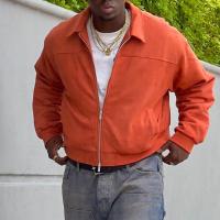 China Cropped Boxy Jacket for Men Custom Lapels Fit Oversized Zip Up Utility Work Jacket for sale