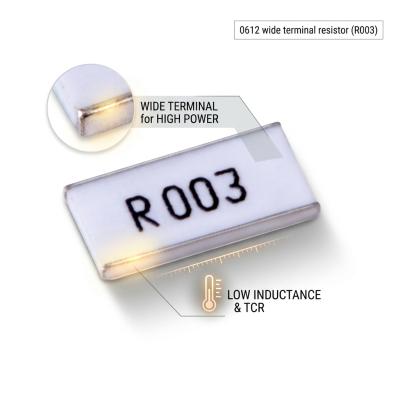 China 1m ohm（0.001 ohm） 0612 Wide Terminal Chip Resistor 1W ±1% HTE Walter High Precision SMD for sale
