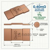China 0.7mΩ(0.0007 Ohm) 2512 Chip Resistor 6W ±1% ESR Ellon High Precision SMD RoHS Compliant for sale