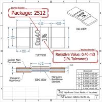 China 1.5mΩ(0.0015 Ohm) 2512 Current Shunt Resistor 6W ±1% ESR Ellon High Precision SMD for sale